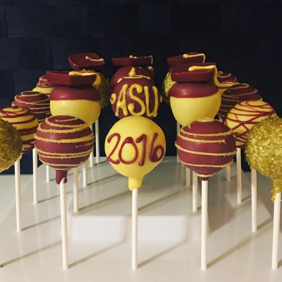 ASU graduation cake pops! | Hidden Gem Cakes